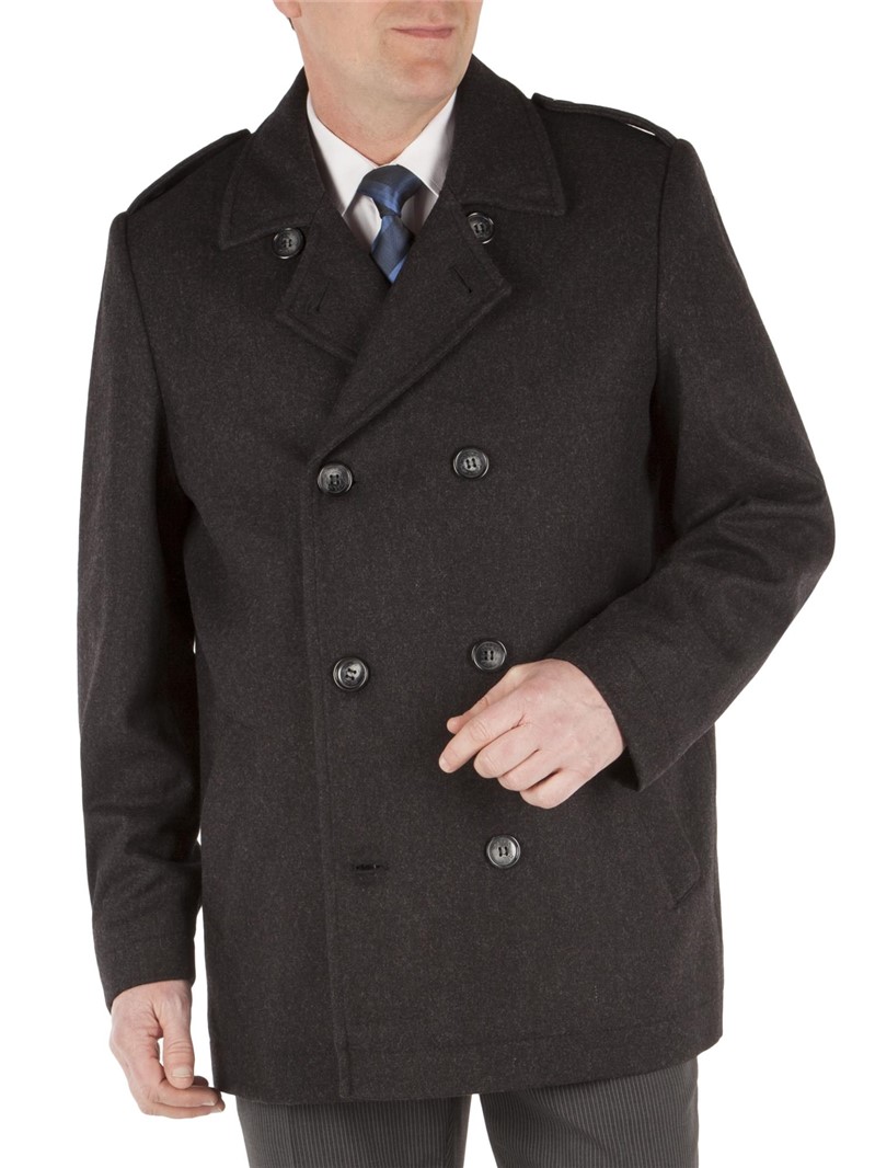 Melka Charcoal Double Breasted Wool Jacket