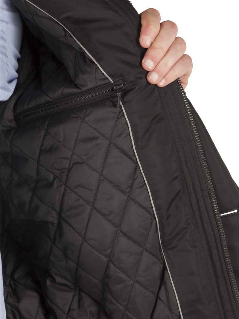 Melka Black Fur Trim Bomber Jacket