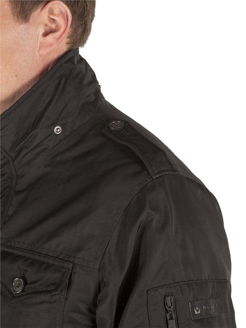 Melka Black Fur Trim Bomber Jacket