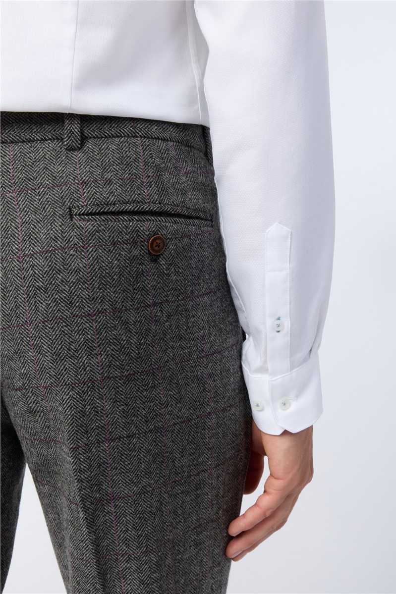 Antique Rogue Tailored Fit Jace Grey Berry Tweed Trouser