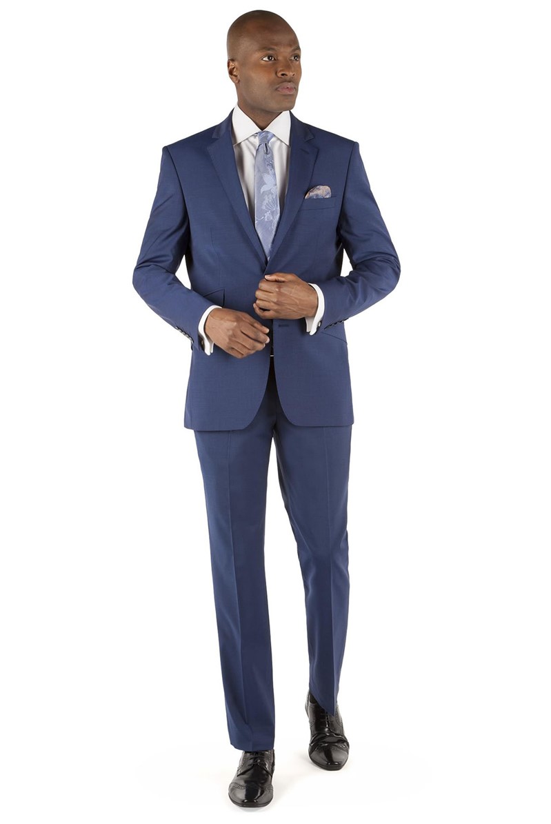 Alexandre of England Bright Blue Panama Tailored Fit Suit Jacket