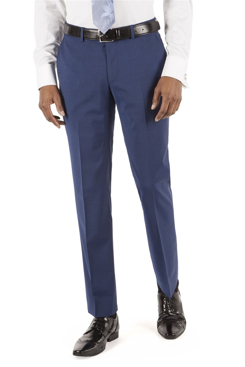 Alexandre of England Bright Blue Panama Tailored Fit Suit Trouser
