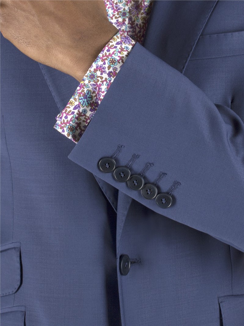 Alexandre of England Blue Tailored Fit Suit Jacket