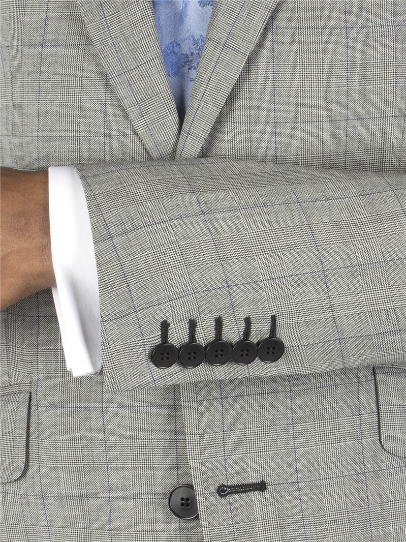 Alexandre of England Grey Check Tailored Fit Suit