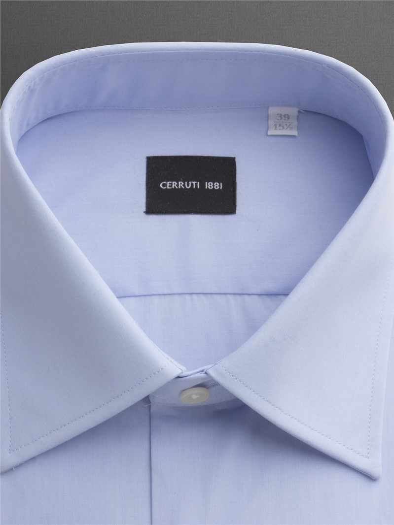 Cerruti 1881 Pale Blue Poplin Double Cuff Shirt