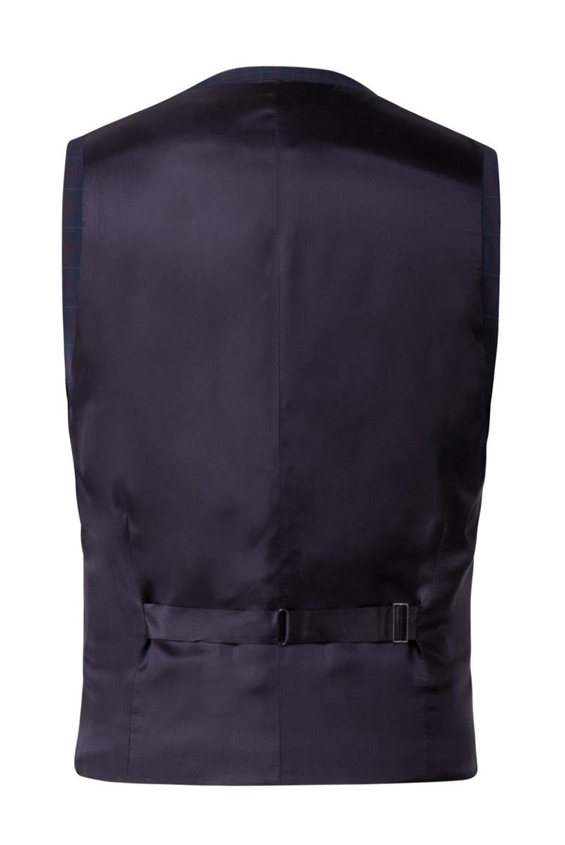 Gibson London | Navy & Red Check Waistcoat | Suit Direct