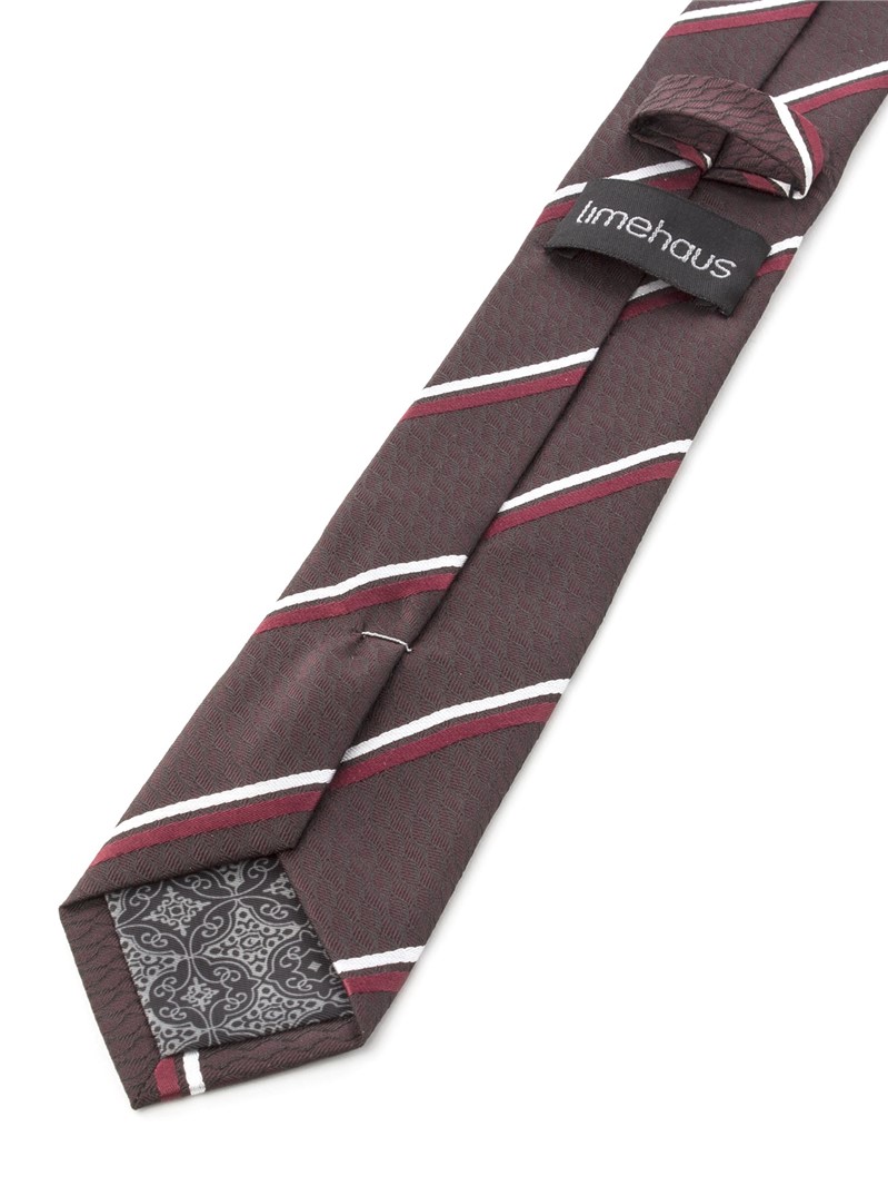 Limehaus Red Textured Stripe Tie
