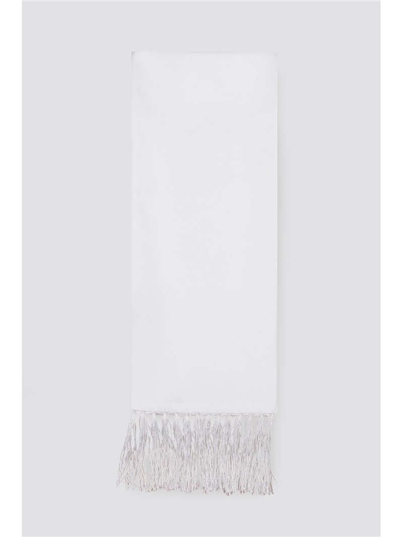 Scott & Taylor White Plain Dress Scarf
