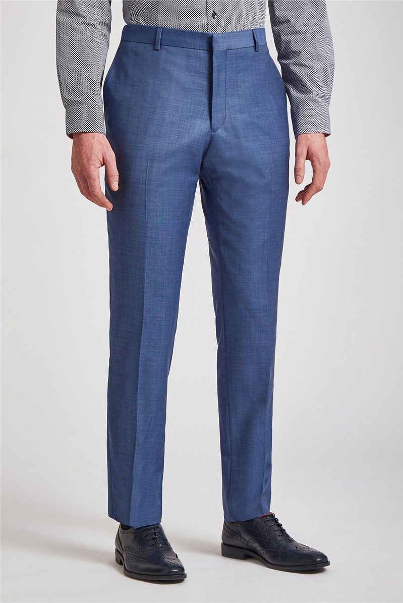 Ted Baker Slim Fit Light Blue Pick and Pick Trousers