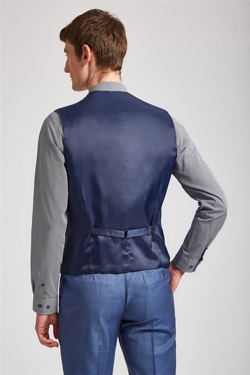 Ted Baker Light Blue Regular Pick and Pick Waistcoat