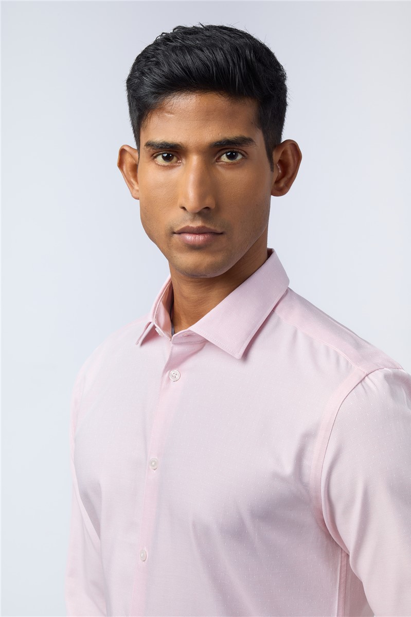 Ted Baker Slim Fit Tarvos Light Pink Micro Dot Shirt