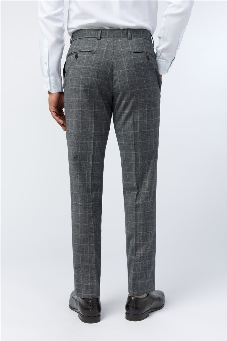 Ted Baker Slim Fit Charcoal Texture Check Trousers