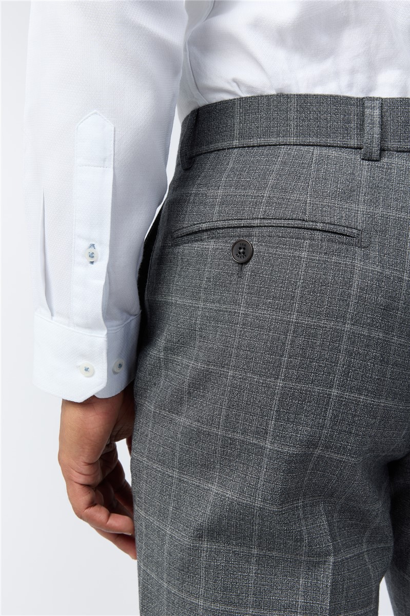 Ted Baker Slim Fit Charcoal Texture Check Trousers