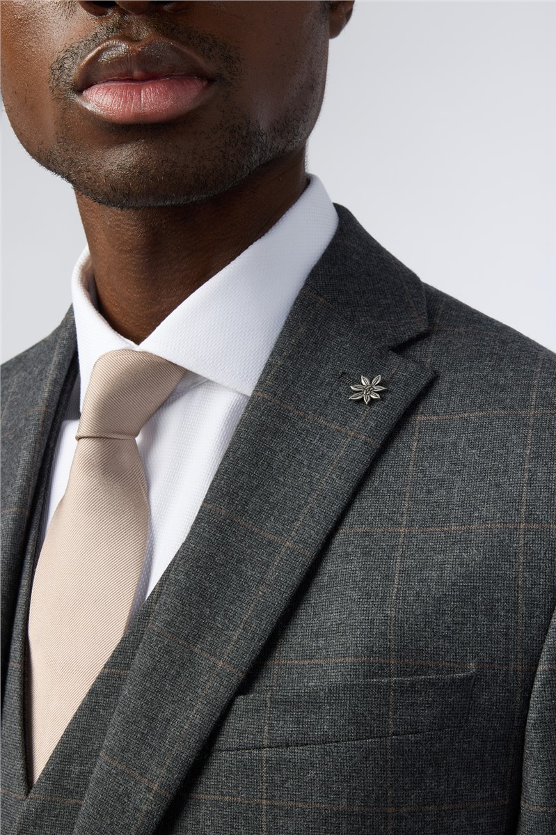 Ted Baker Slim Fit Performance Grey Overcheck Jacket