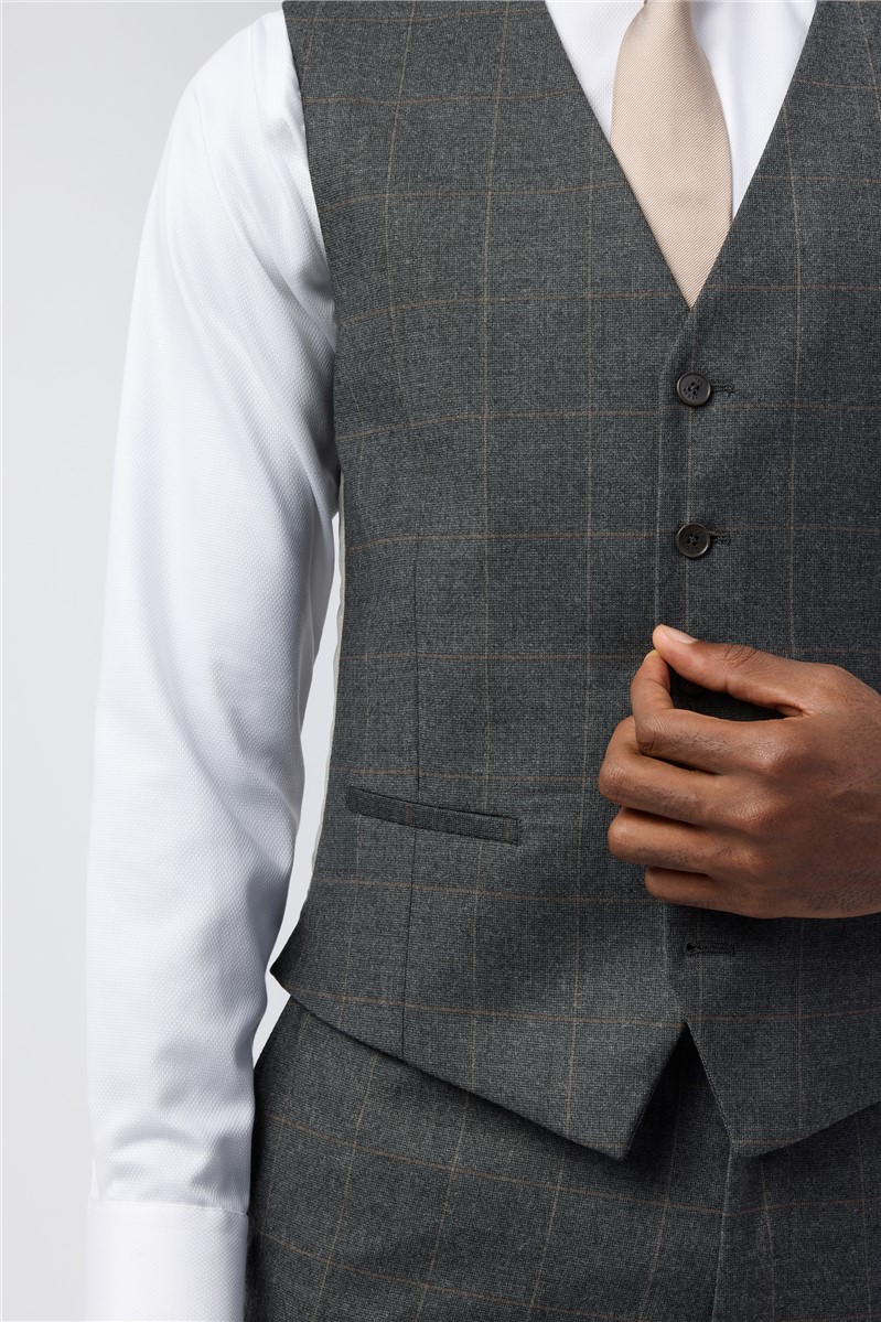Ted Baker Slim Fit Performance Grey Overcheck Jacket