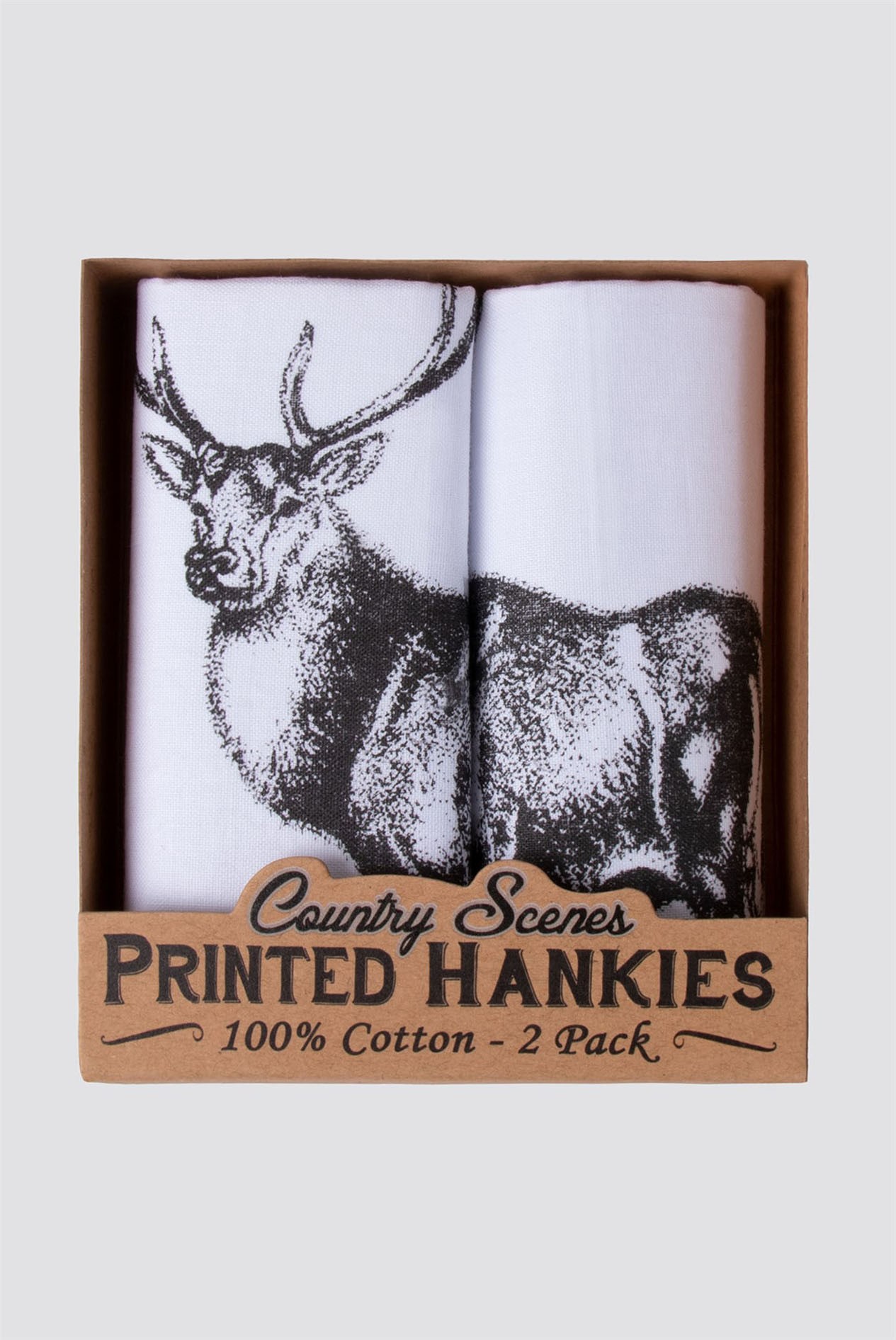 Men's Stag 2 Pack of Country Handkerchiefs | SuitDirect.co.uk
