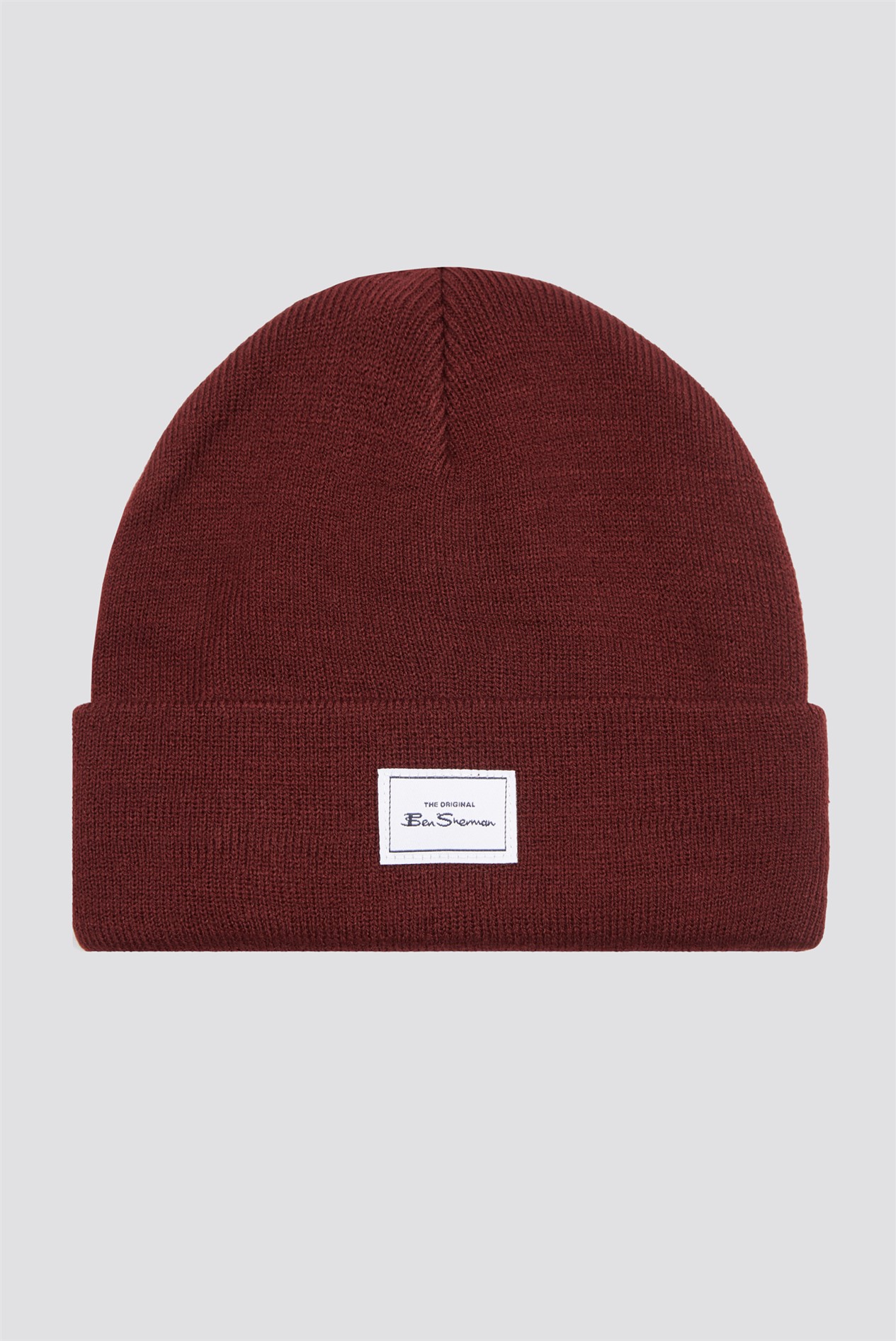 Ben Sherman Wine Red Deep Cuff Beanie Hat