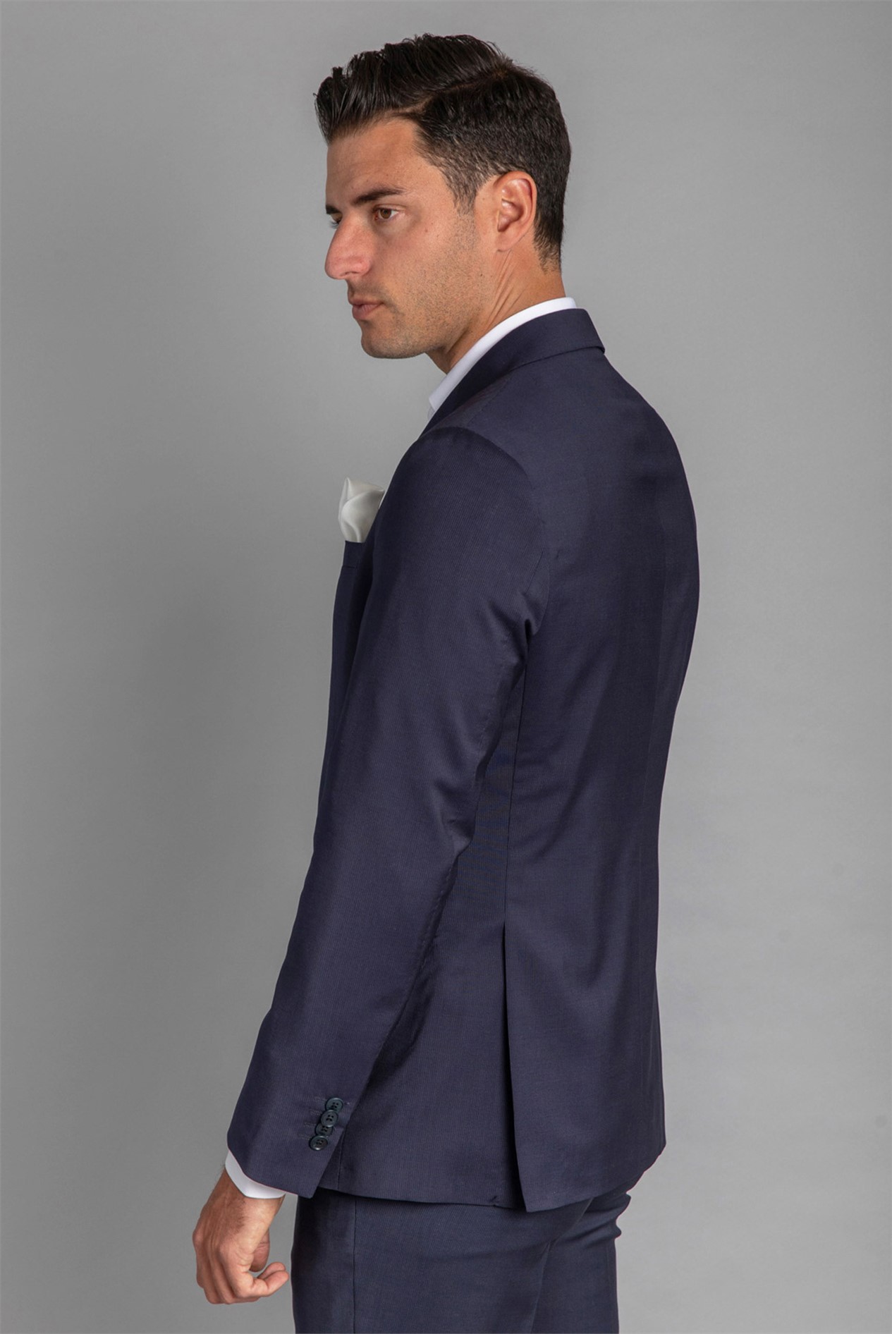 Concrete Navy Slim Fit Suit Jacket