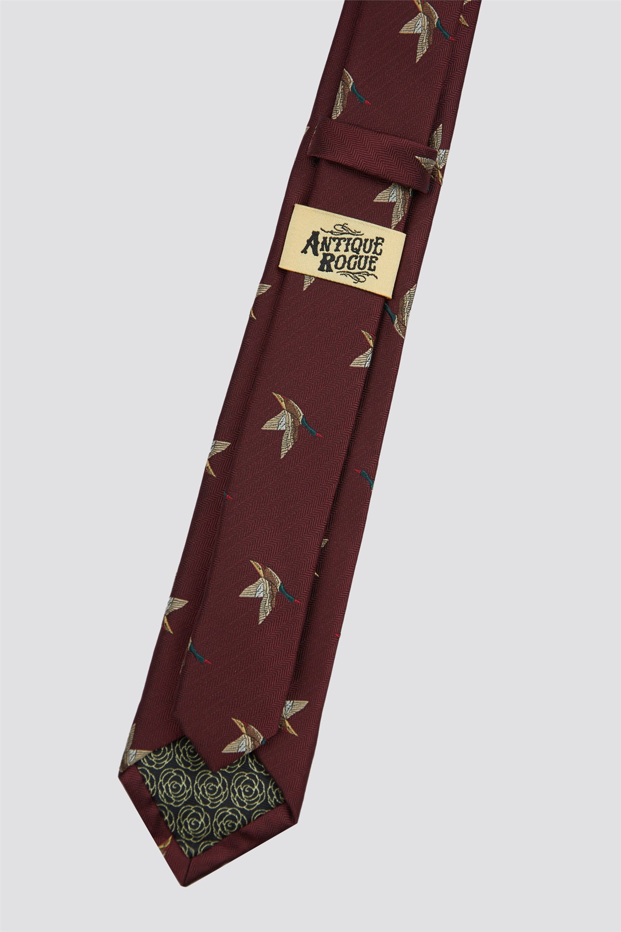 Antique Rogue Burgundy Bird Tie