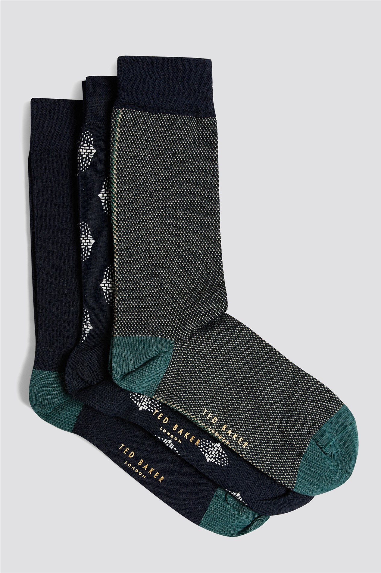 Ted Baker 3 Pack Navy Socks