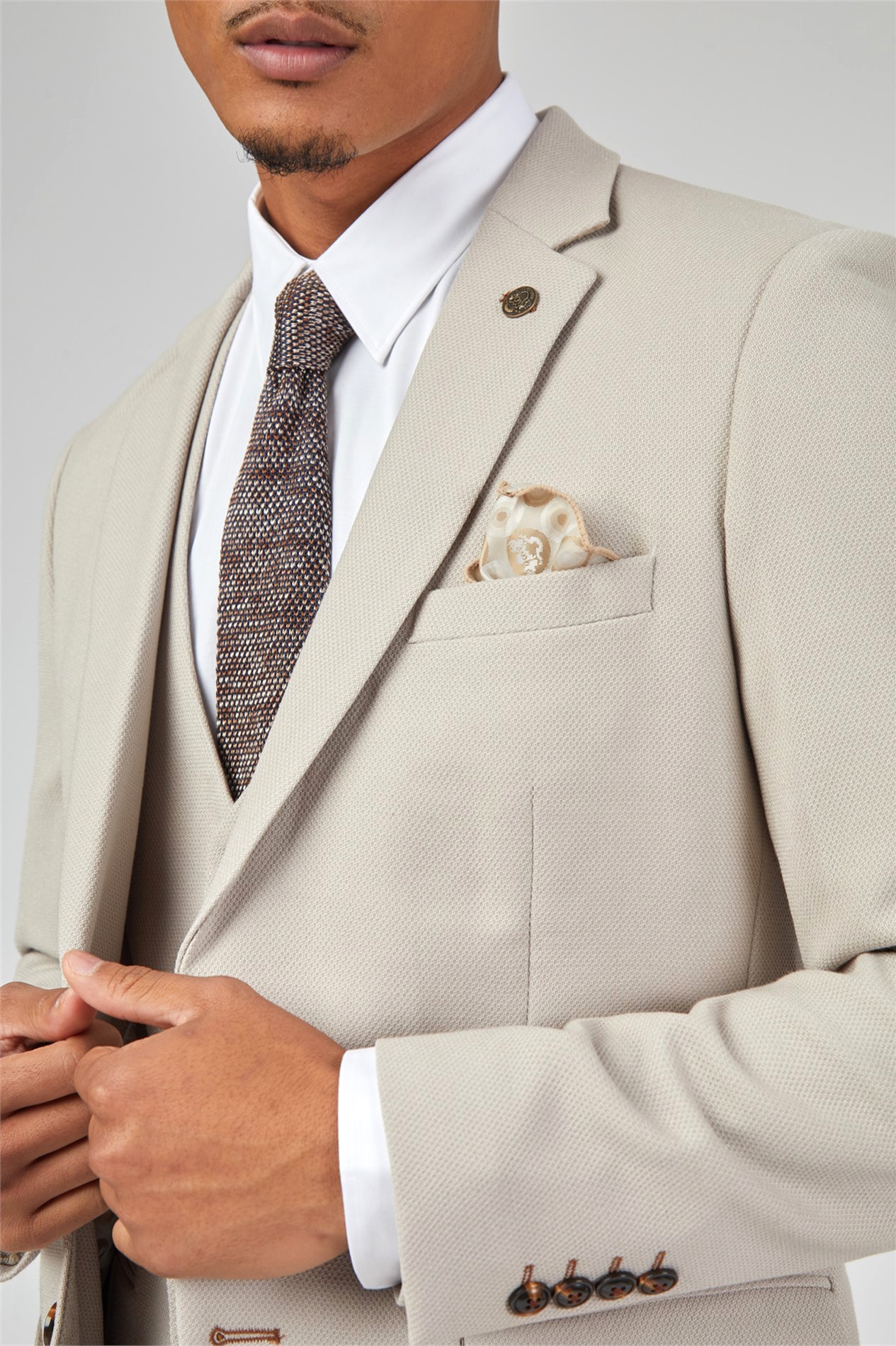 Marc Darcy HM5 Slim Fit Stone Suit Jacket | Suit Direct