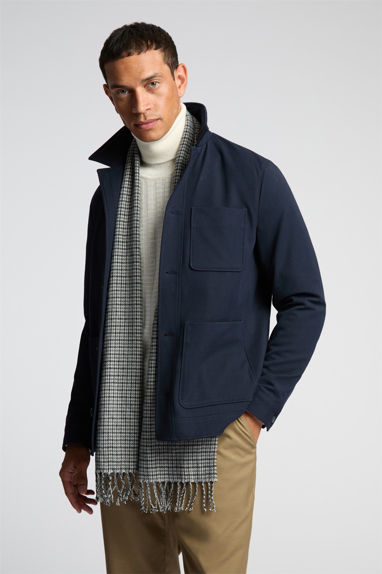 Melka | Men's Navy Shacket | Suit Direct