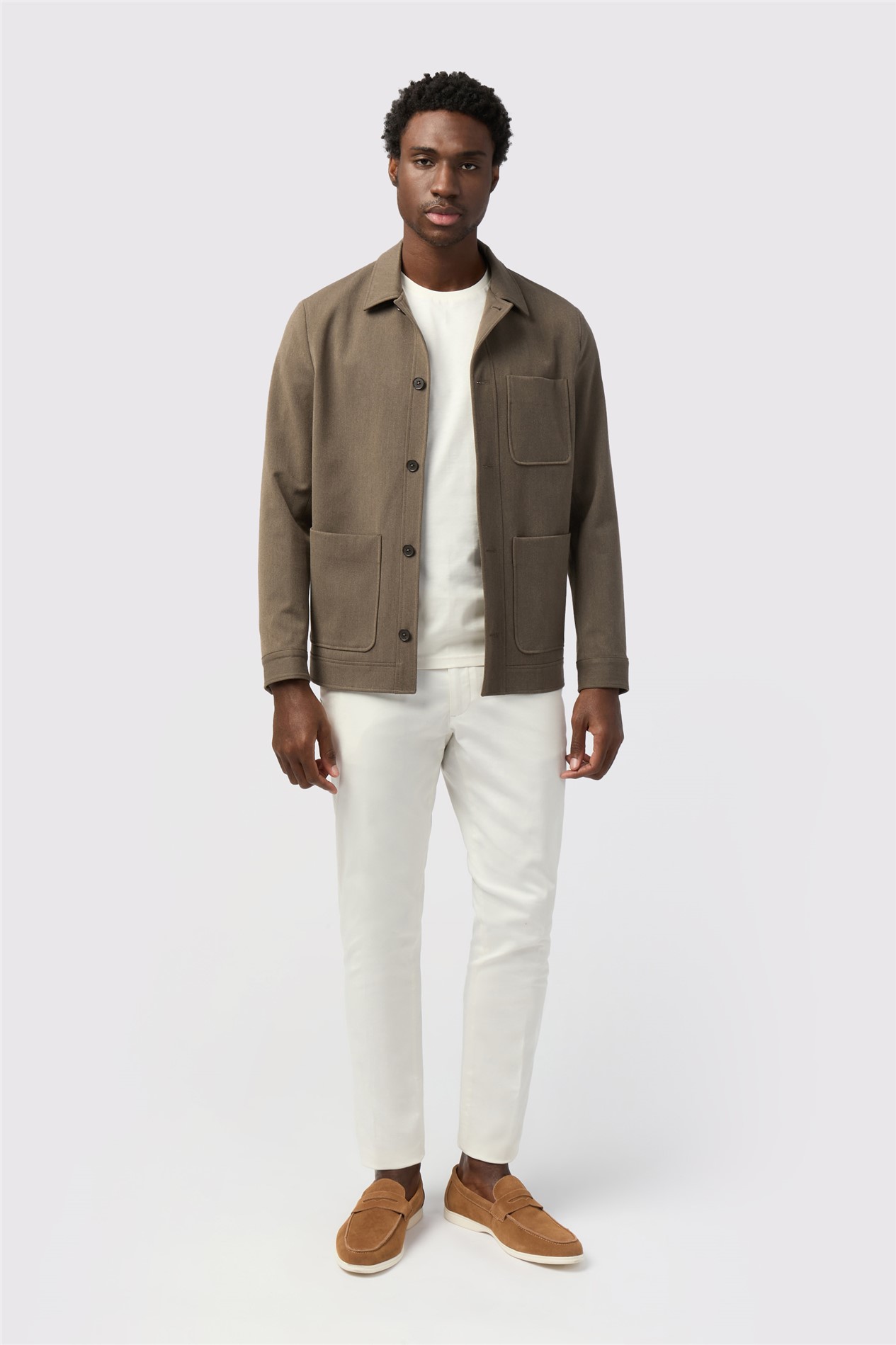 Melka | Men's Beige Shacket | Suit Direct