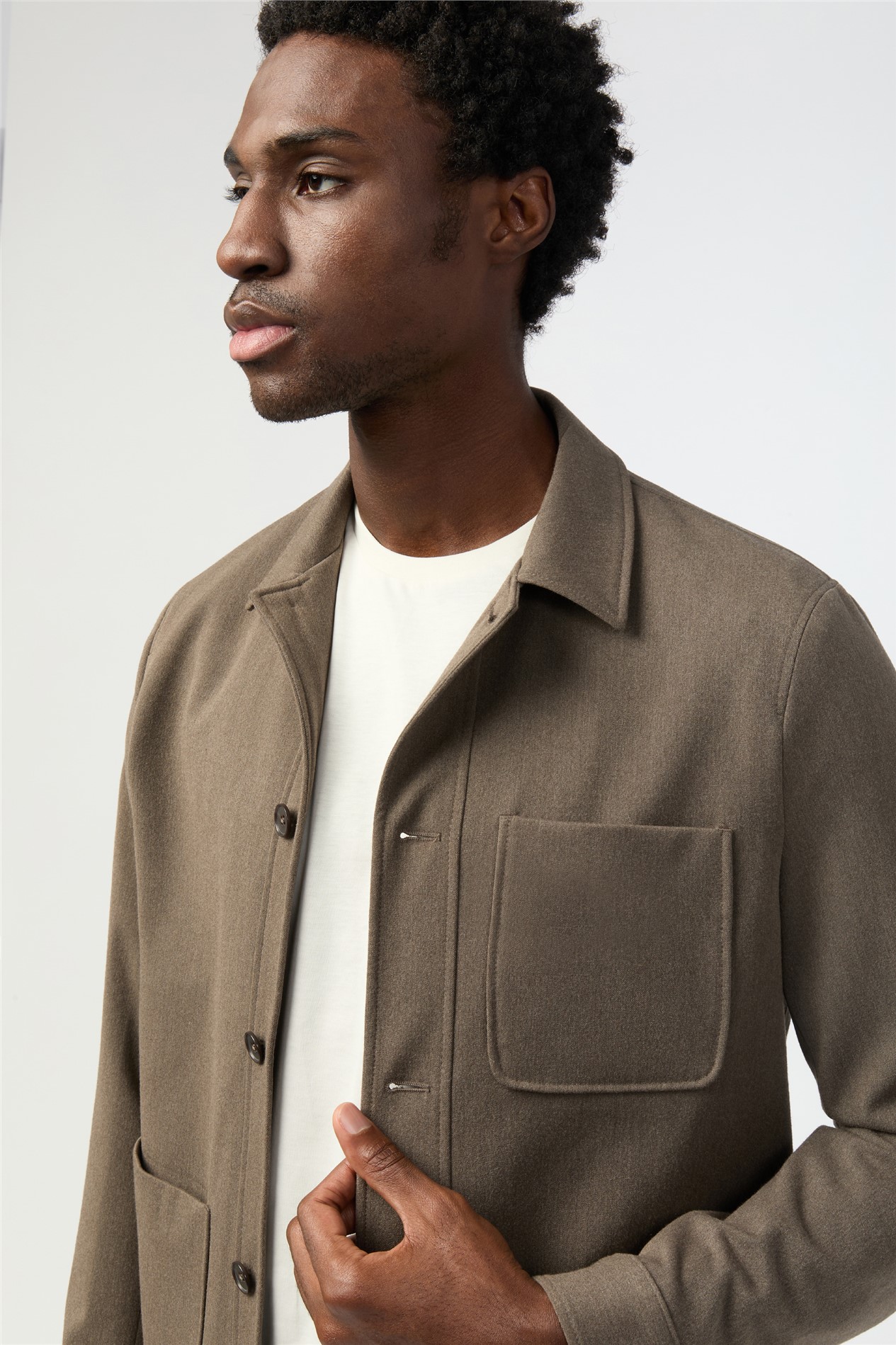 Melka | Men's Beige Shacket | Suit Direct