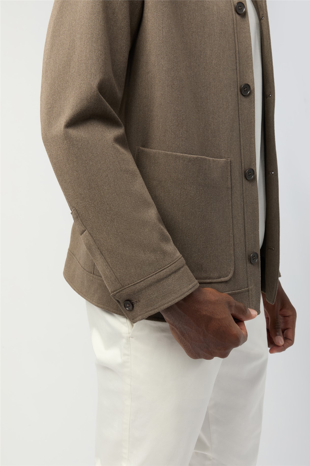 Melka | Men's Beige Shacket | Suit Direct