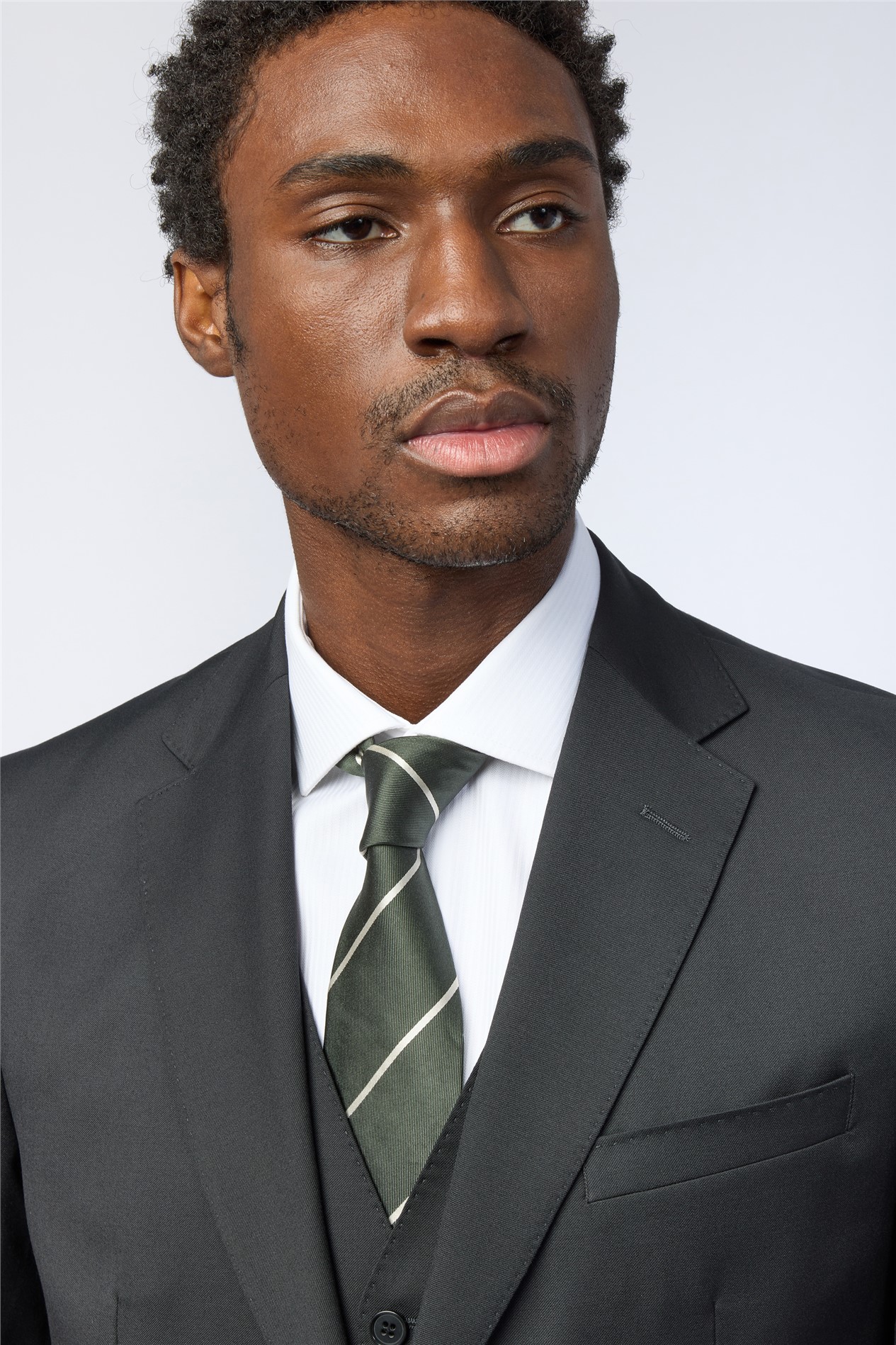 Alexandre Tailored Fit Italian Super 110's Black Twill Jacket