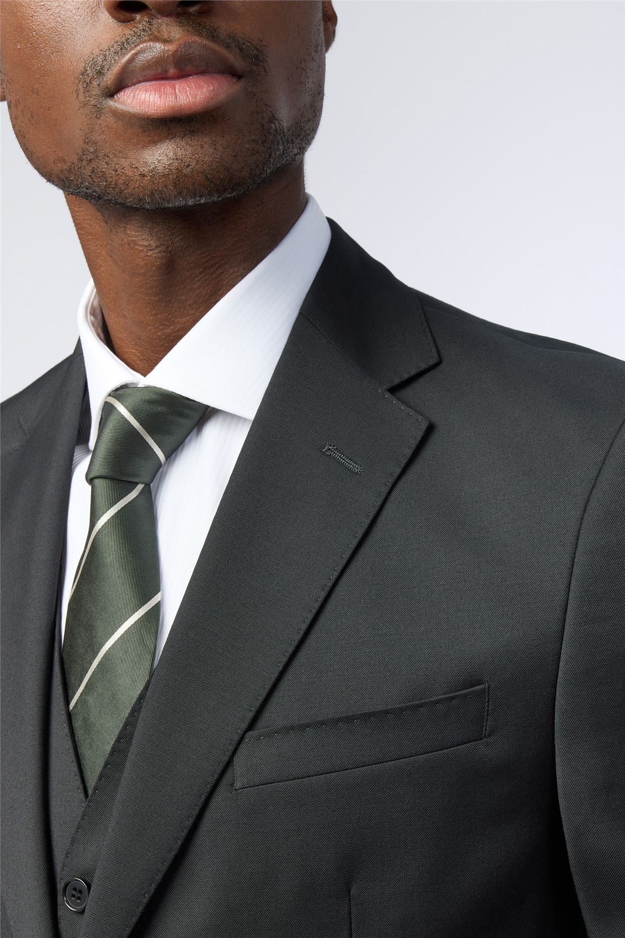 Alexandre Tailored Fit Italian Super 110's Black Twill Jacket
