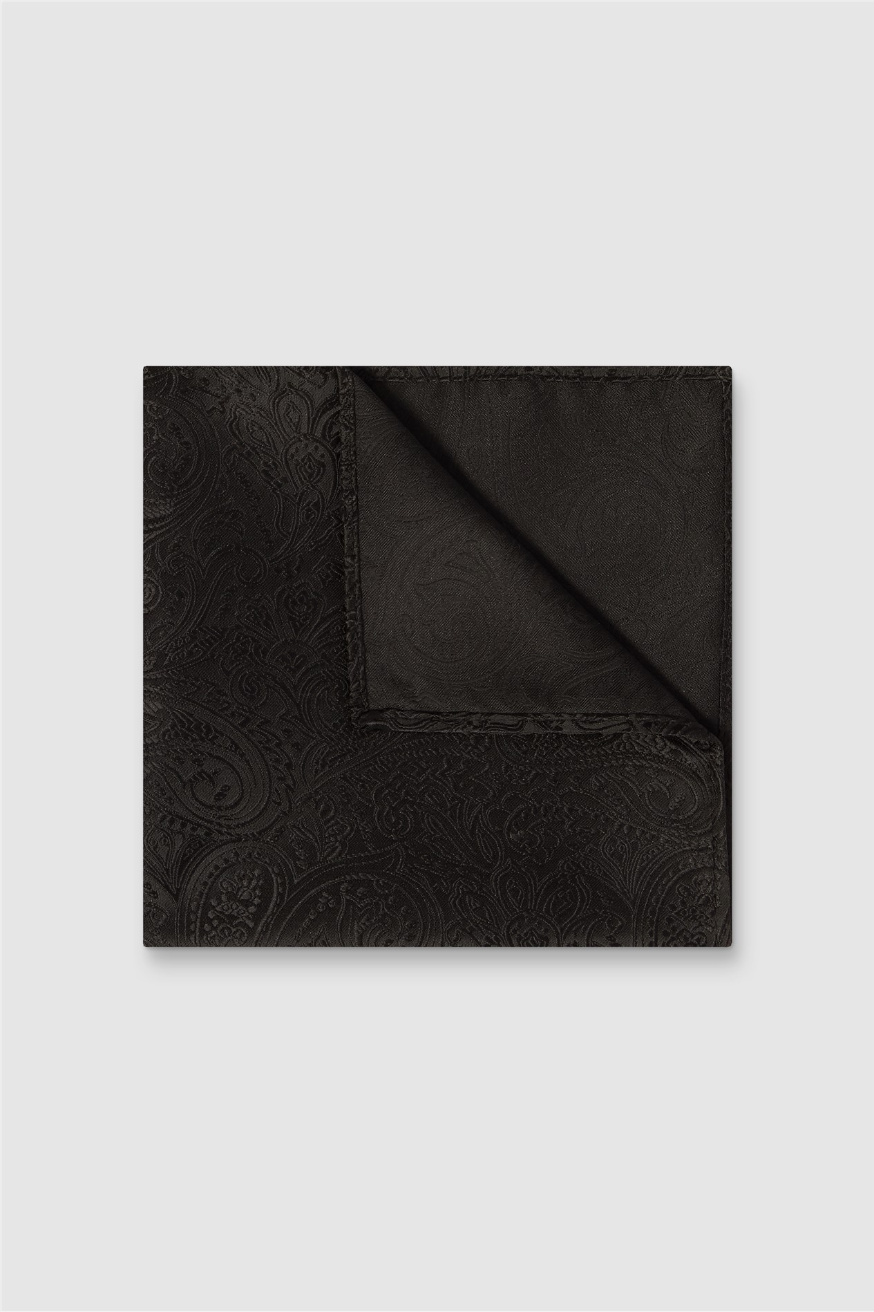 Antique Rogue Black Paisley Pocket Square