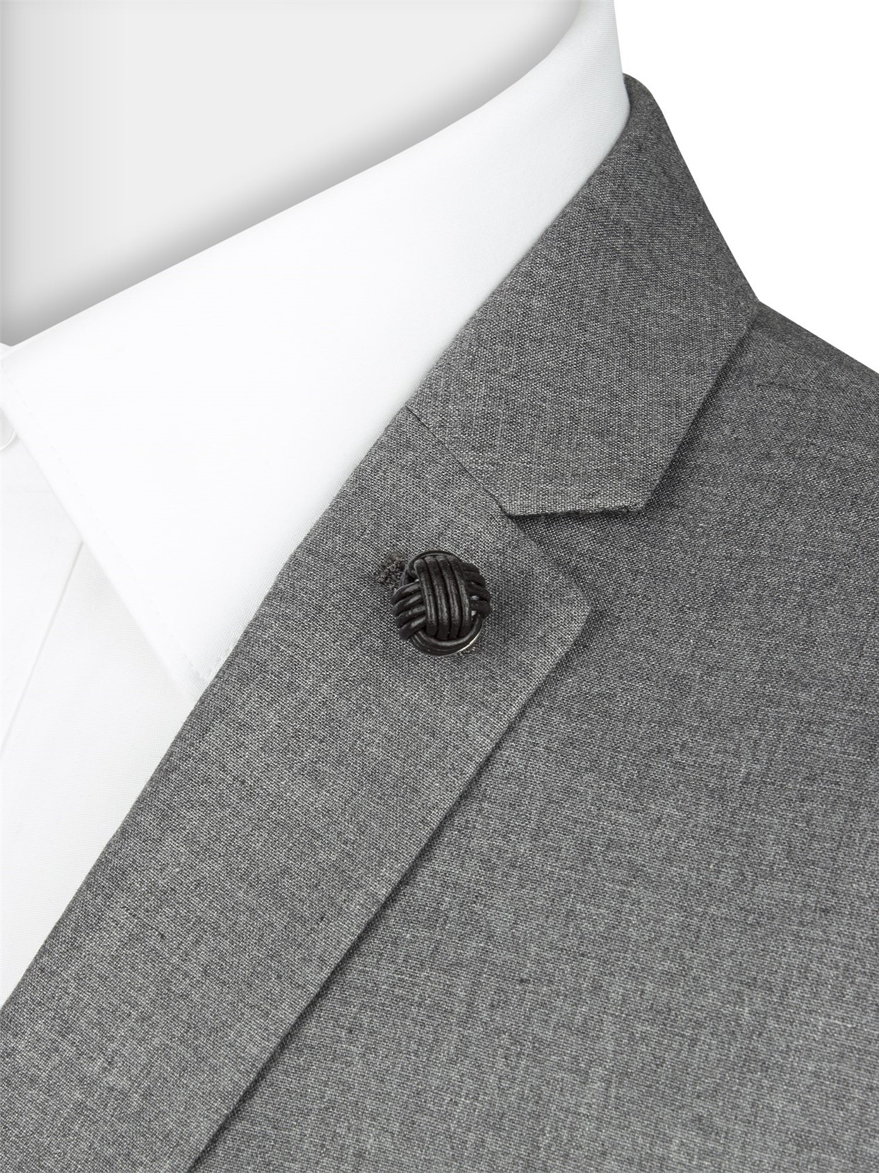 Limehaus Brown Leather Knot Lapel Pin