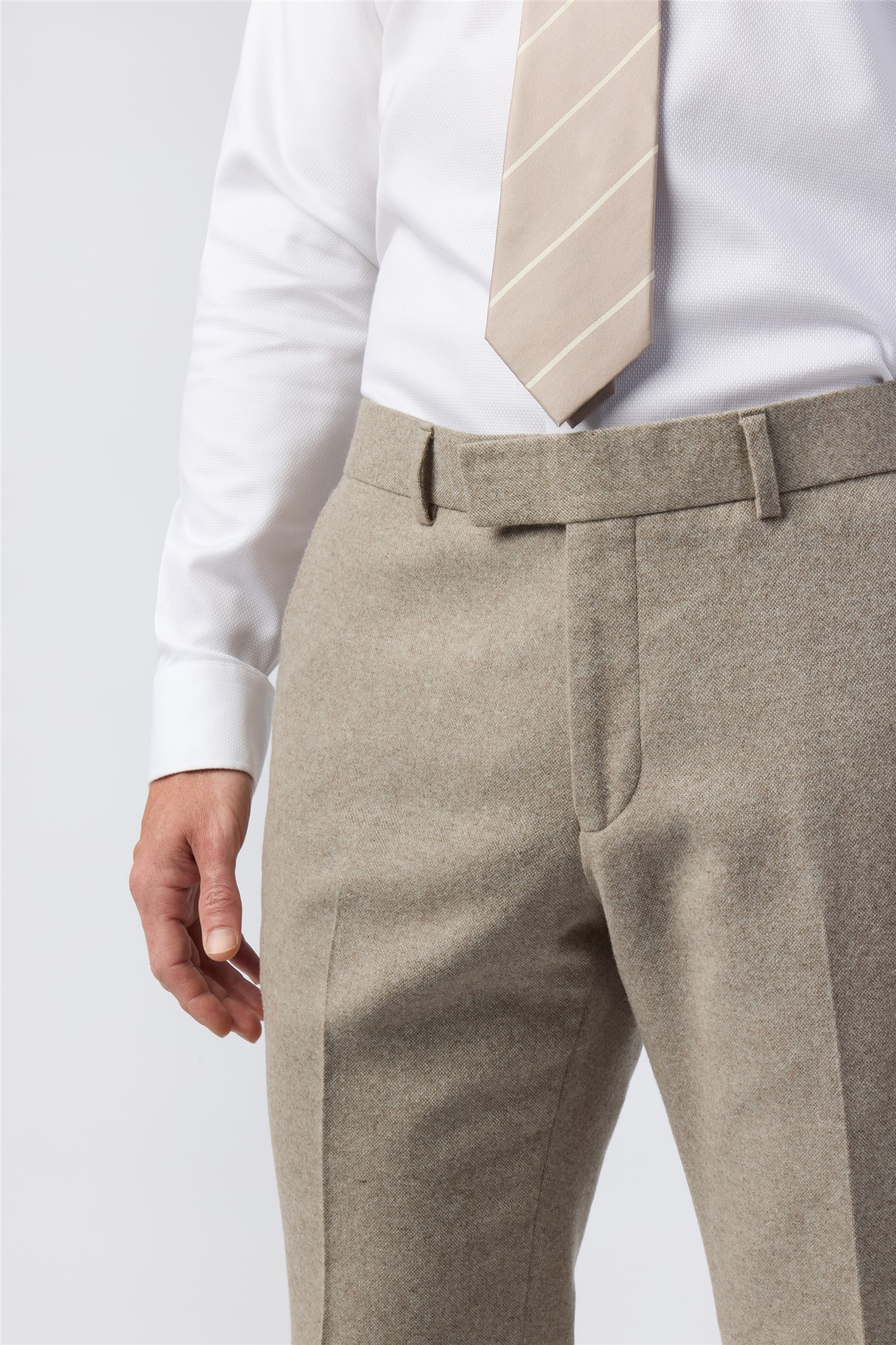Alexandre Tailored Fit Taupe Donegal Trousers